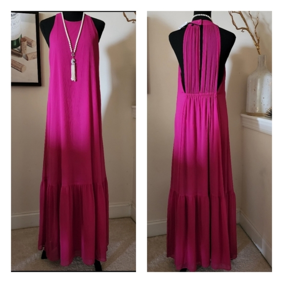 MARELLA | Dresses | Marella Hot Pink Chiffon Maxi Dress | Poshmark